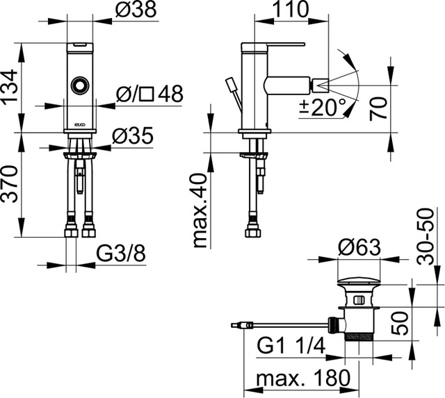 KEUCO Armatur IXMO 59509 Einhebel-Bidetmischer Sortiment ...